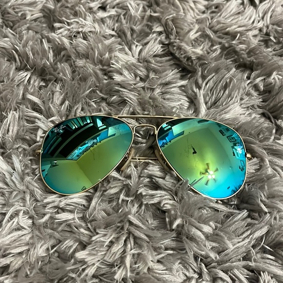 Ray-Ban | Accessories | Rayban Flash Lens Aviators | Poshmark